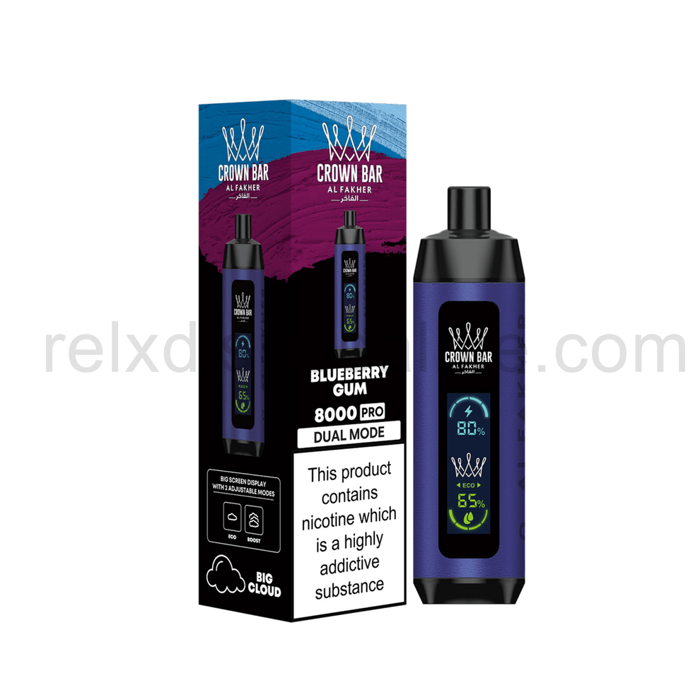 AL FAKHER CROWN BAR SHISHA-BLUEBERRY GUM Shisha – Relx Disposable